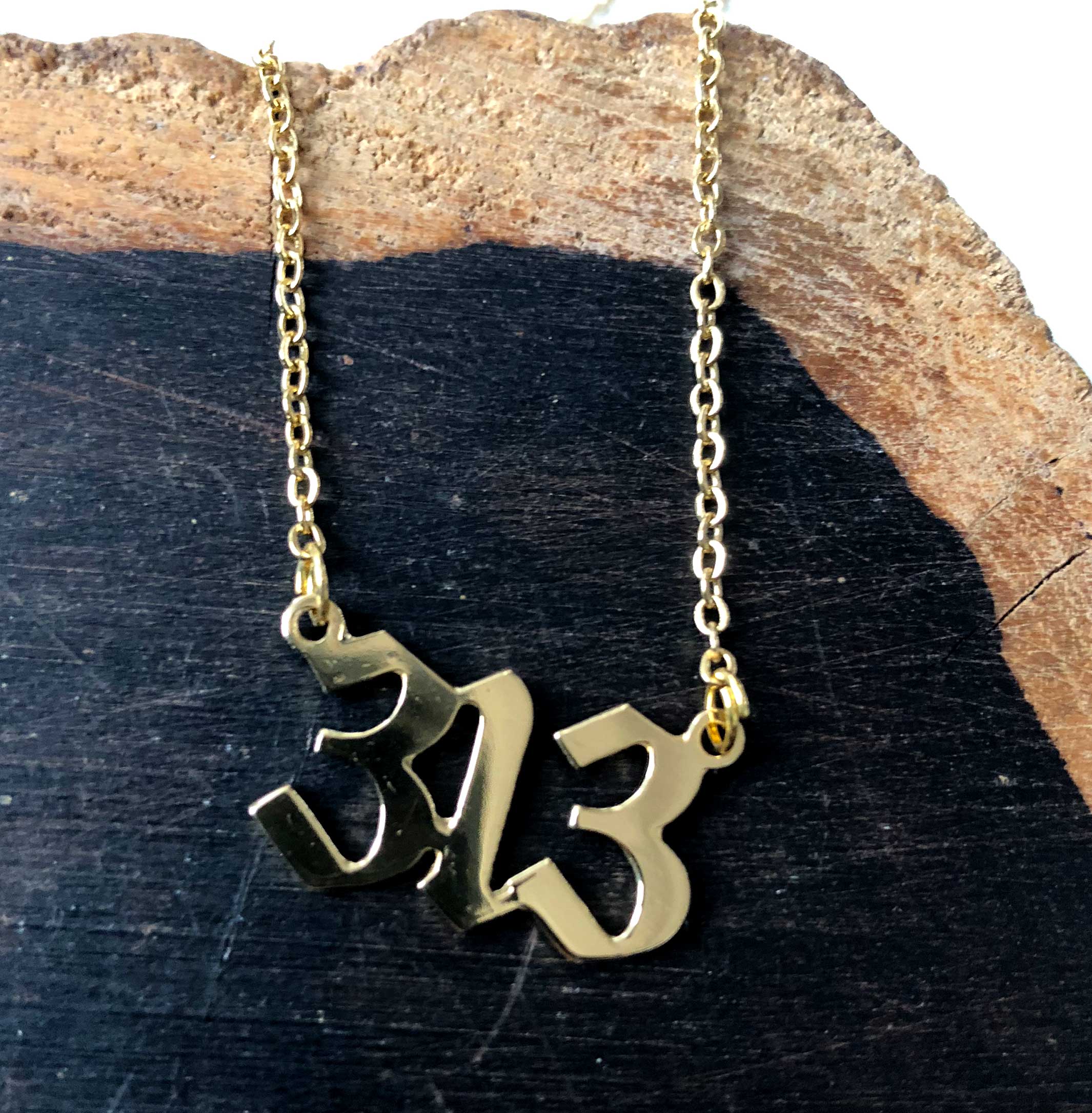 Detroit Old English Script Necklace