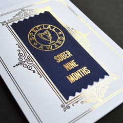 Sober Nine Months Ribbon, New Mom Funny Card