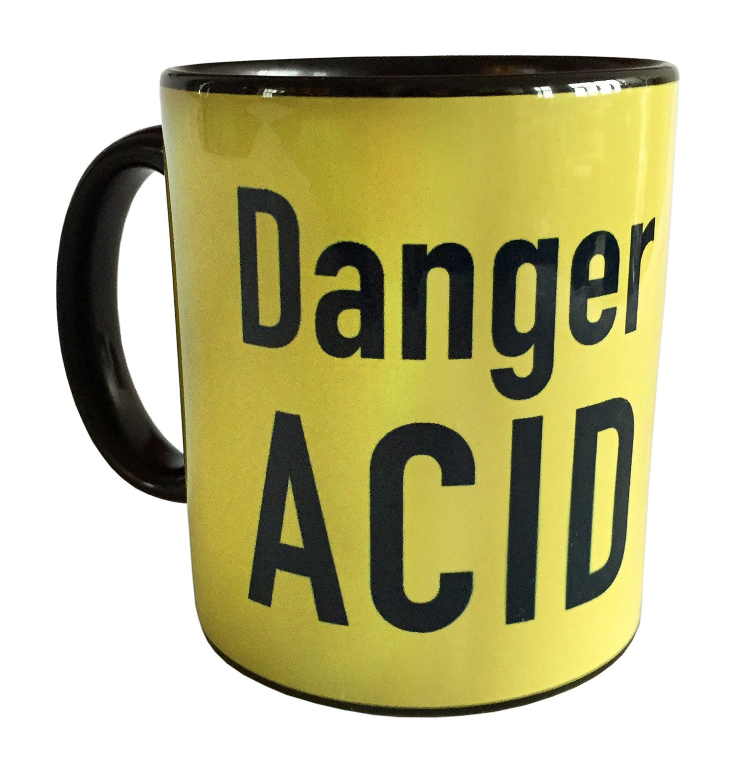 Acid Warning Label Mug, Printed Coffee Cup
