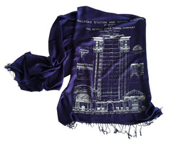 Detroit Blueprint Scarf, MCS Train Station Pashmina