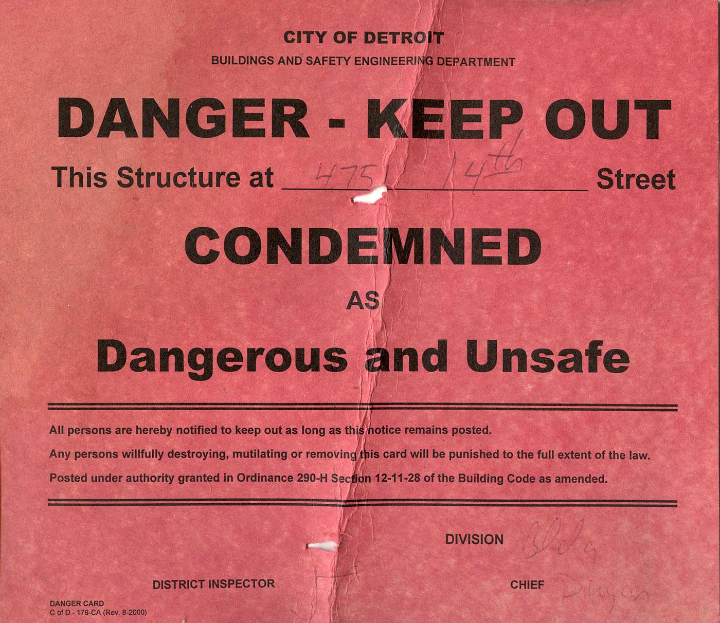 Condemned as Dangerous & Unsafe, Detroit T-Shirt, Well Done Goods