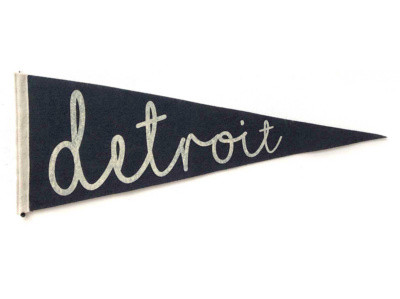 Vintage Style Detroit Pennant Flags