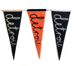 Vintage Style Detroit Pennant Flags