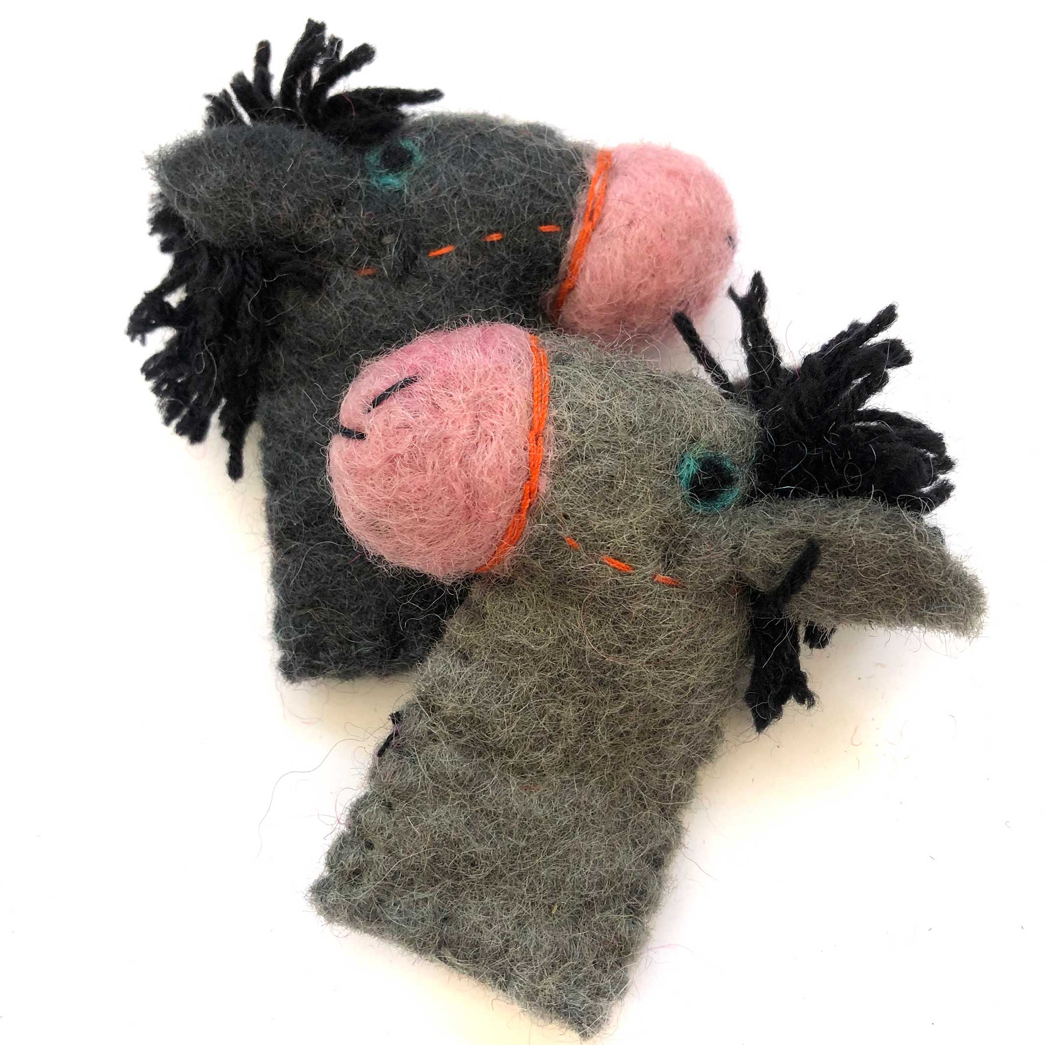 Assorted Animal Puppets, Small Felt Puppet.