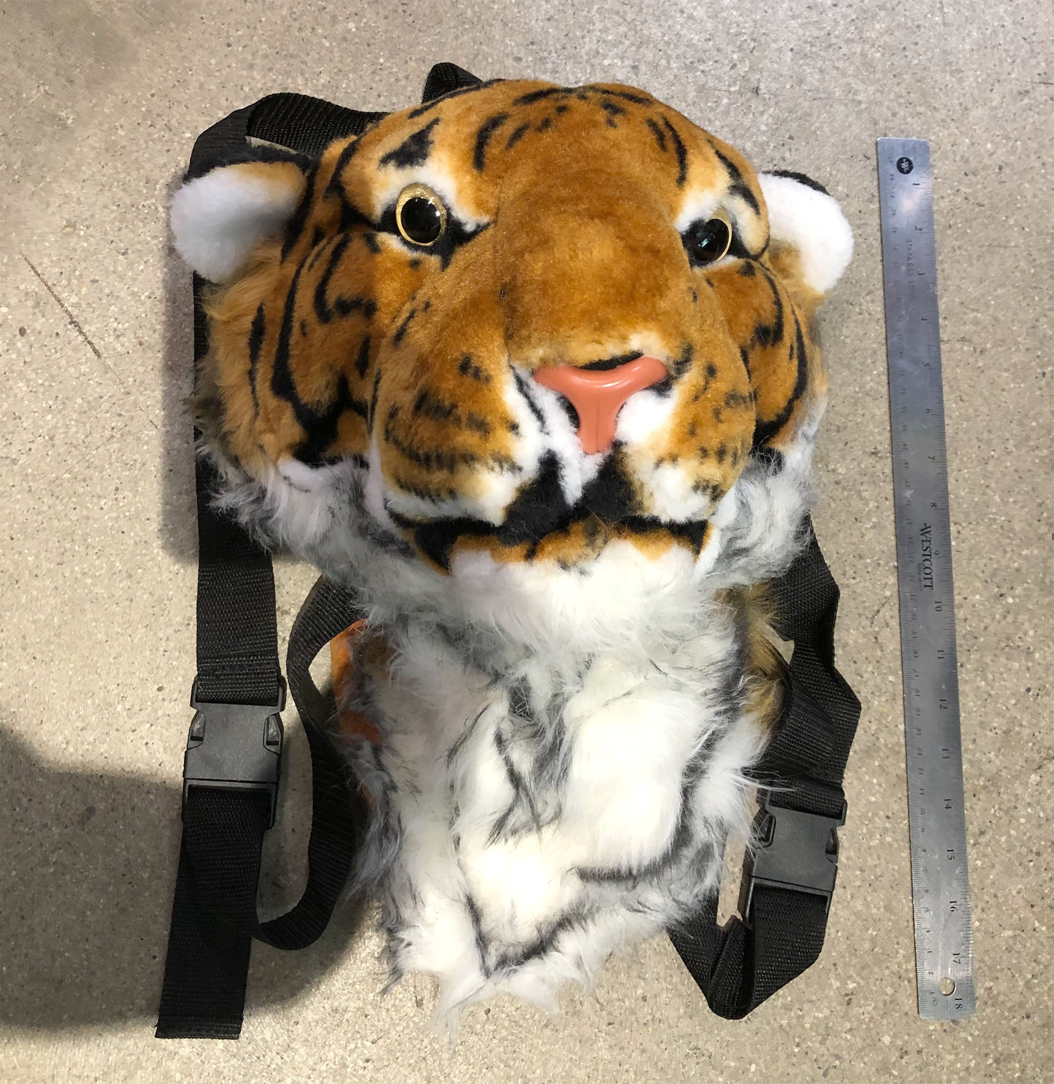 Large Plush Tiger Head Backpack
