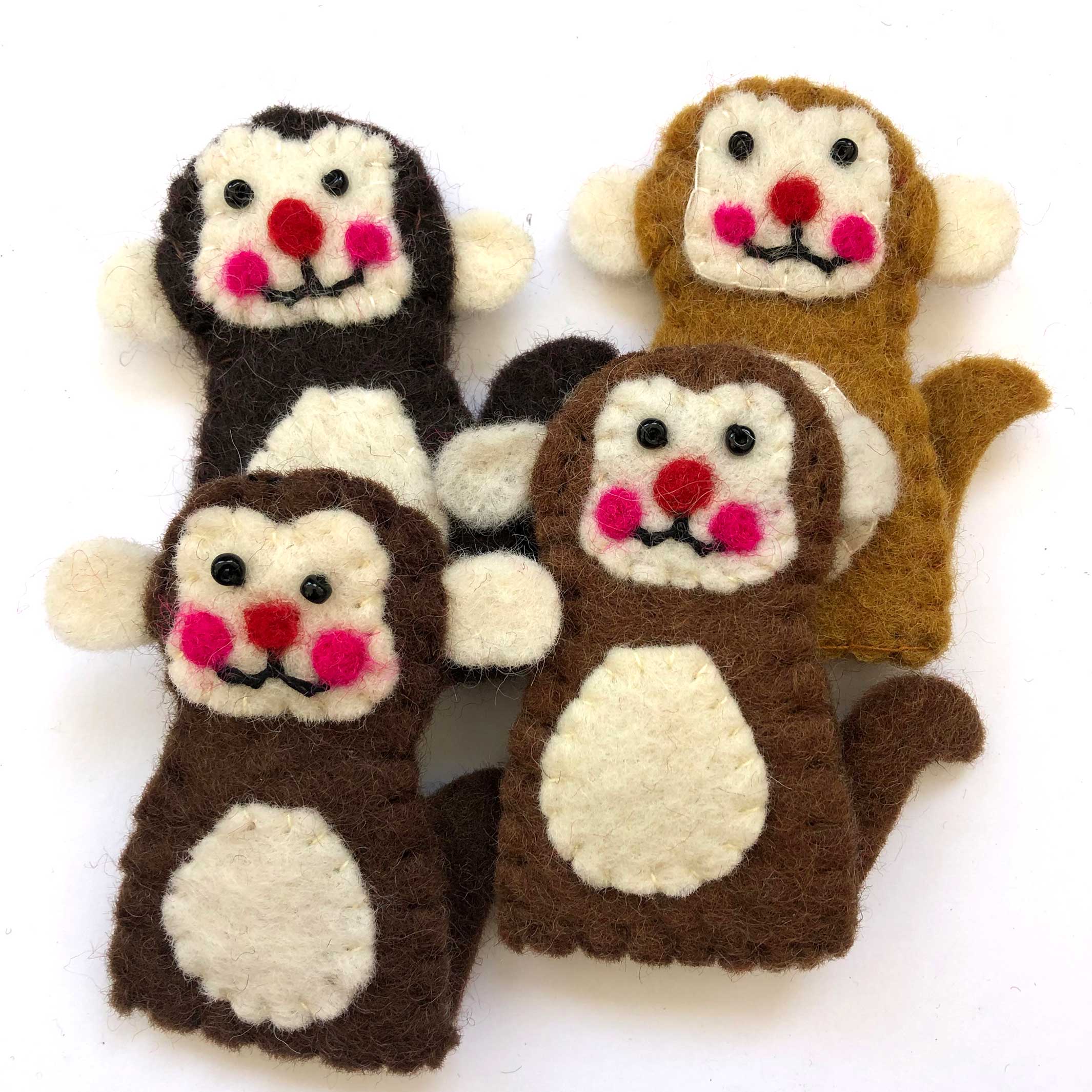Assorted Animal Puppets, Small Felt Puppet.