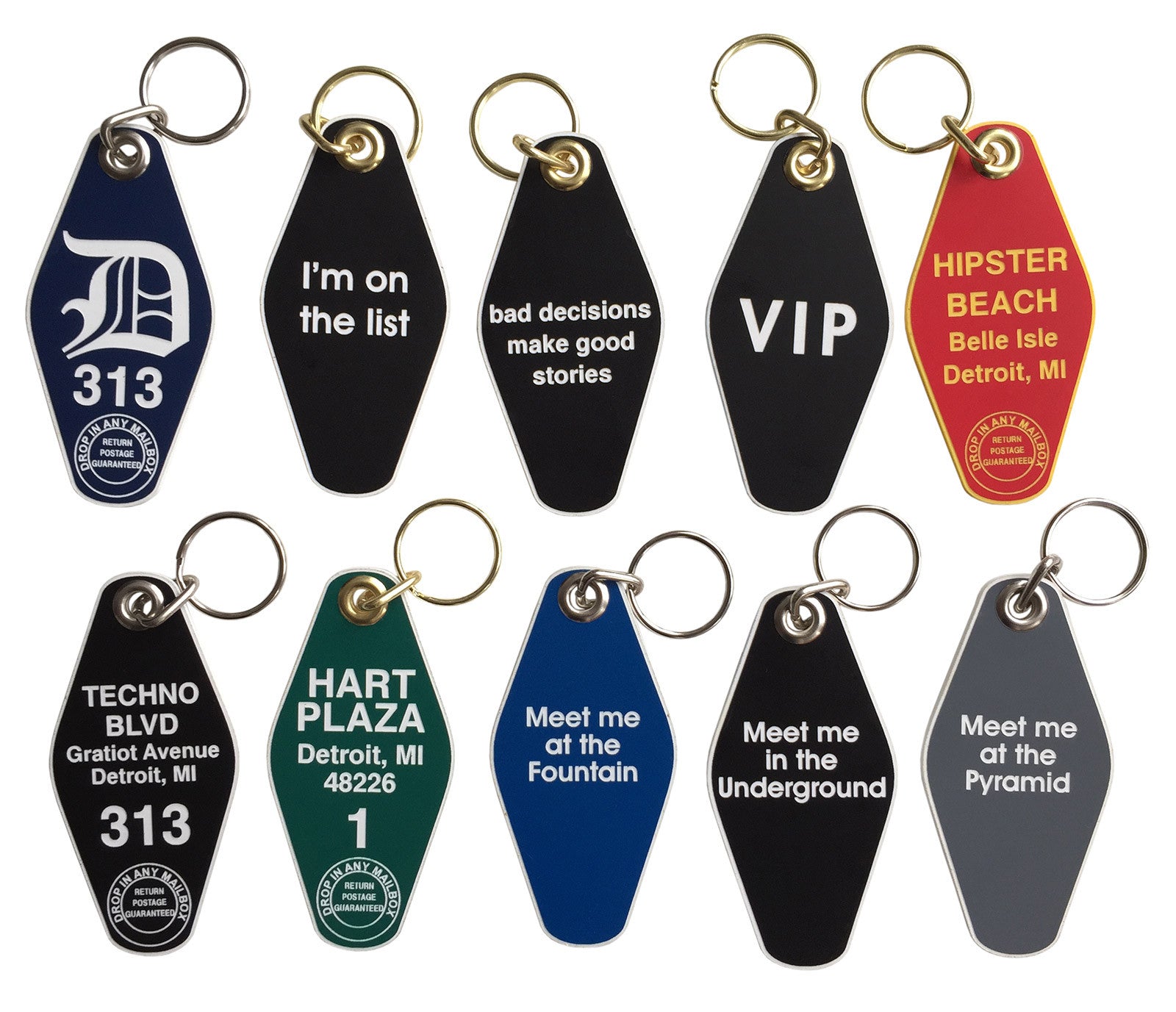 Meet Me In The Underground Motel Style Keychain, by Well Done Goods